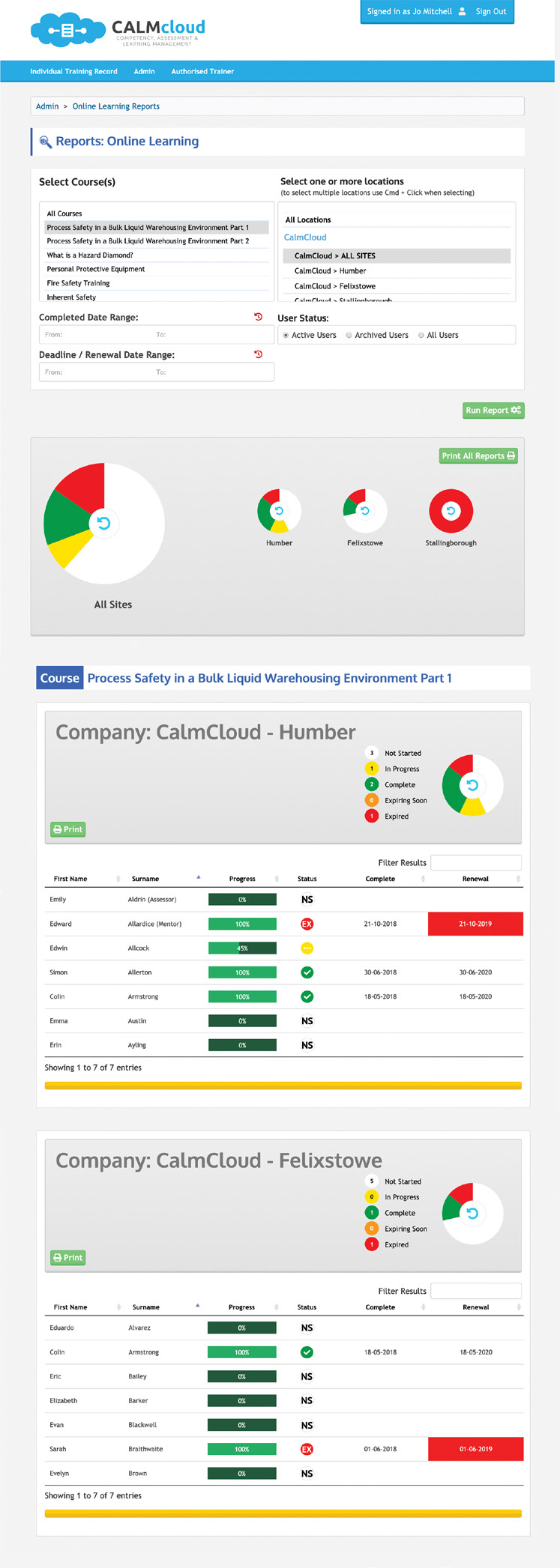 Reporting – CALMcloud